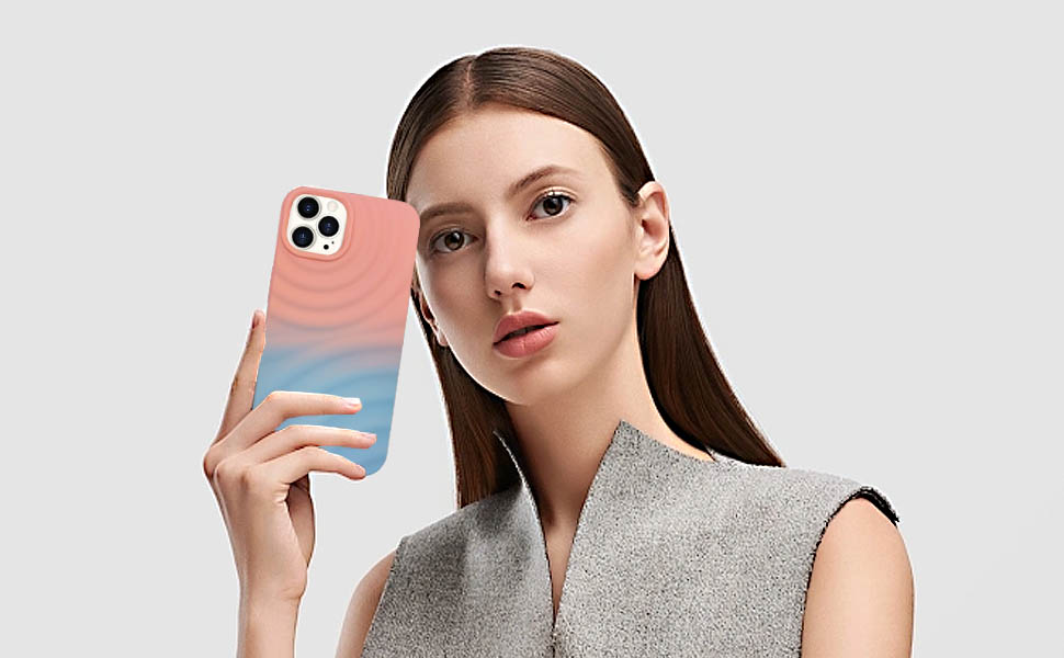 Amazon.com: Womdakon Compatible with iPhone 13 Pro Max Phone Case Girls Cute Gradient Bicolor ...