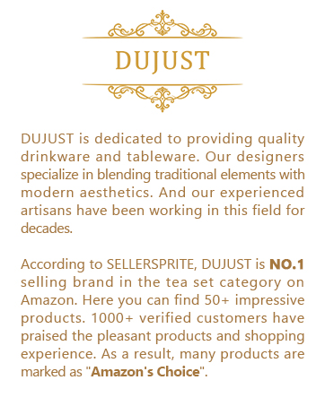 Amazon.com | DUJUST Tea Cups and Saucers Set of 4 (7.4oz), Luxury Tea Cup Set with Golden Trim ...