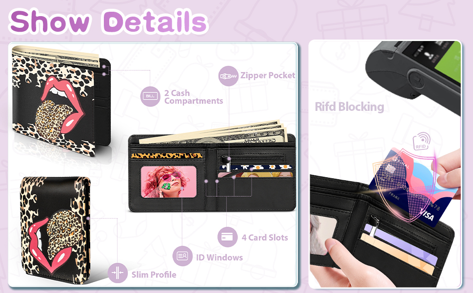 Amazon.com: Funermei Cute Wallet for Women Girls Marble Leather Bifold Wallet Boys Aesthetic ...