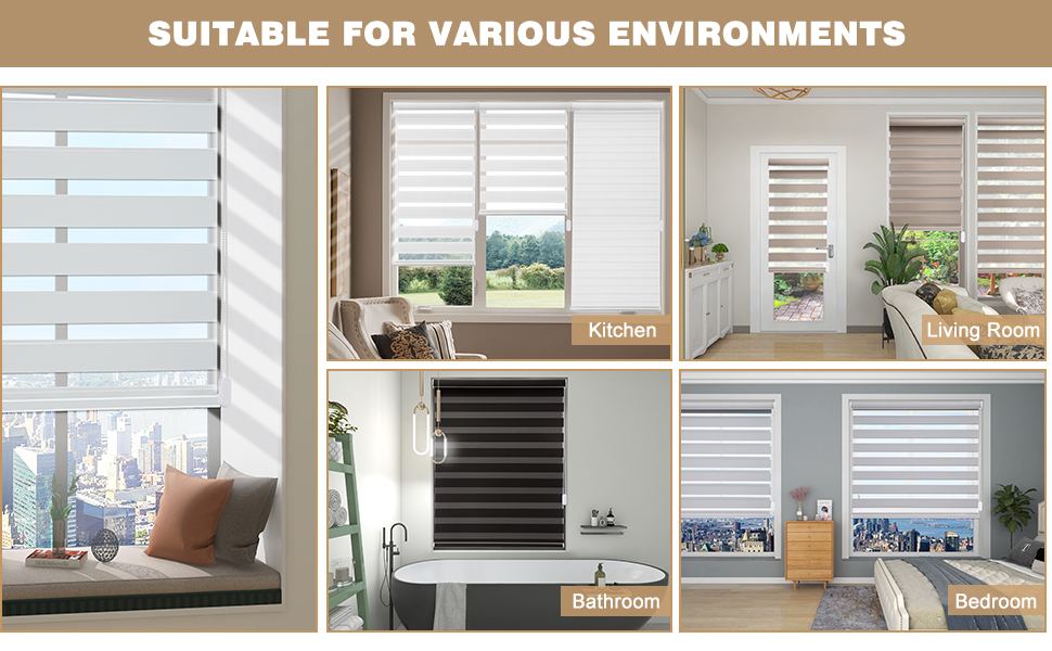 Amazon.com: Changshade Zebra Blinds for Windows Custom Size, Blackout Zebra Roller Shades for ...