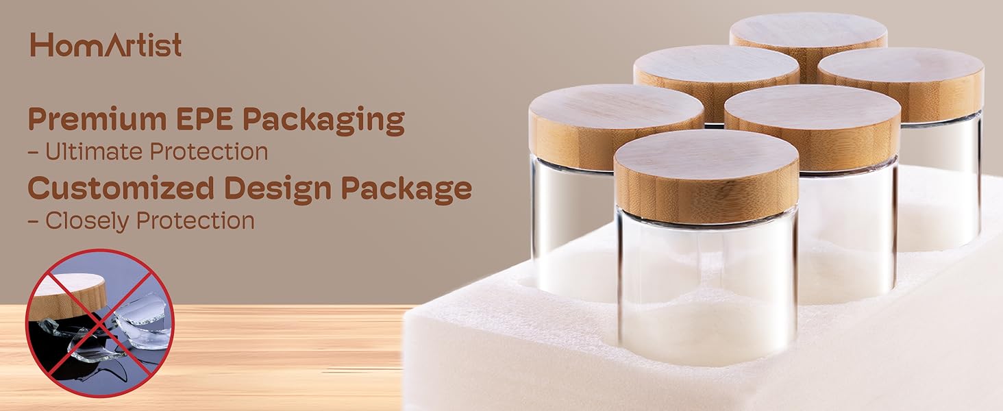 Amazon.com: 6 Pack 16oz Overnight Oats Containers with Bamboo Lids, Glass Jars with Airtight ...