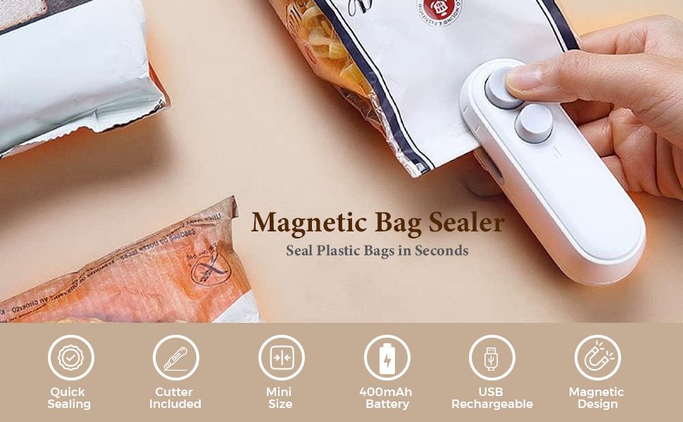 Buy GVB ENTERPRISE Skywilla Portable Mini Sealing Machine, 2 In 1 Usb Rechargeable Magnetic Heat ...