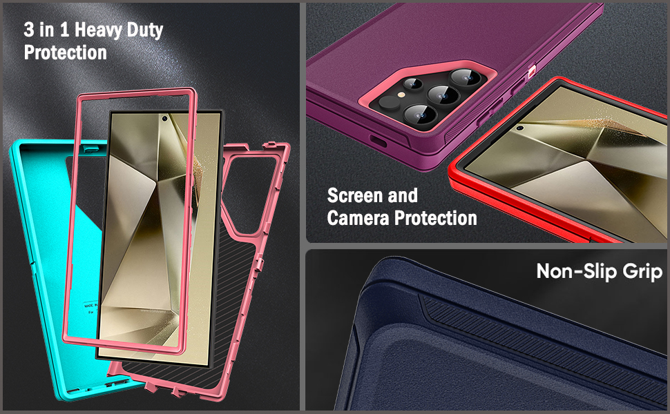 Amazon.com: YKHJKLEC for Samsung Galaxy S24 Ultra Case, with 2Pcs [Self Healing Flexible TPU ...