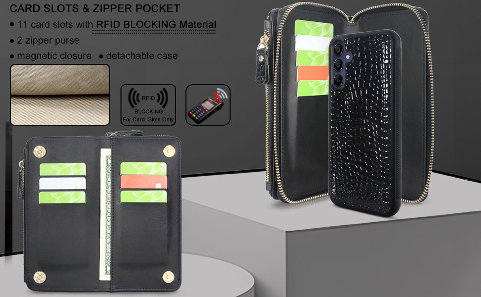 Amazon.com: Harryshell Compatible with Samsung Galaxy A25 5G Case Wallet Detachable Phone Cover ...