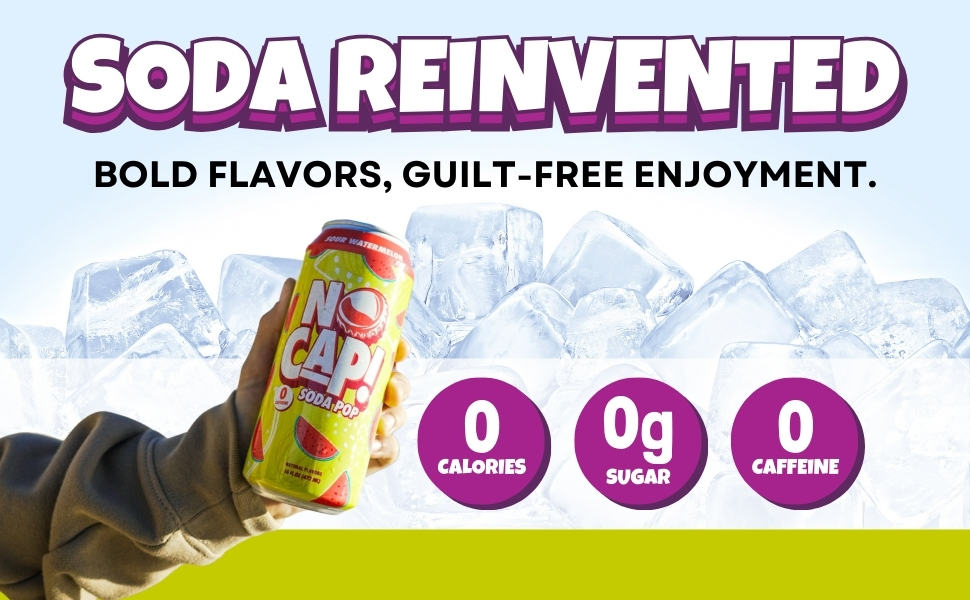 Amazon.com : No Cap! Healthy Soda Alternative, Zero Sugar, Low Calorie, Caffeine Free, Vegan ...