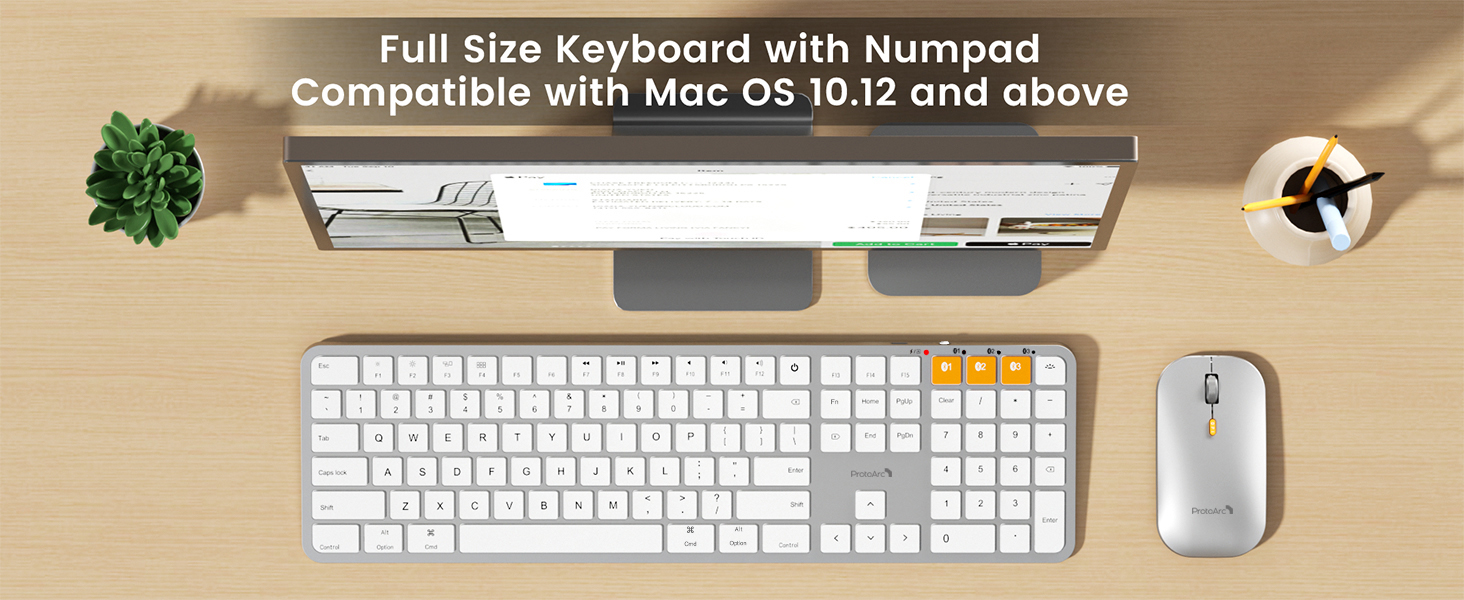 Amazon.com: ProtoArc Backlit Bluetooth Keyboard and Mouse for Mac ...