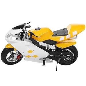 Amazon.com: Mini Motorcycle,49cc 2 Stroke Gas Pocket Bike,High Brightness Dual Headlights Rubber ...