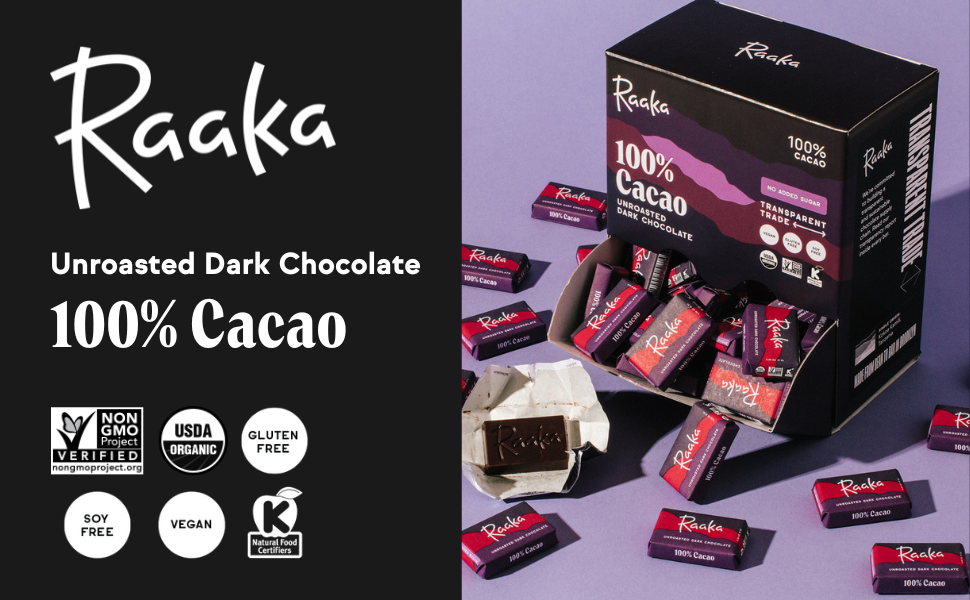 Amazon.com: Raaka Chocolate Mini Bars, 100% Cacao, Organic, Kosher, Vegan, Gluten Free, Fair ...