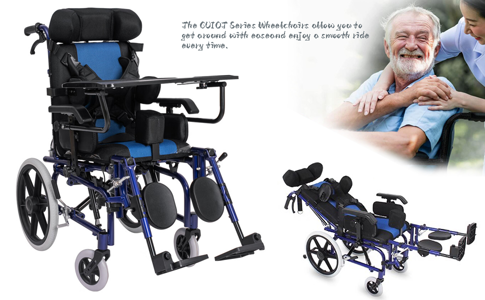 Amazon.com: Cerebral Palsy Wheelchair for Children & Adult, Foldable Fully Reclining Wheelchair ...