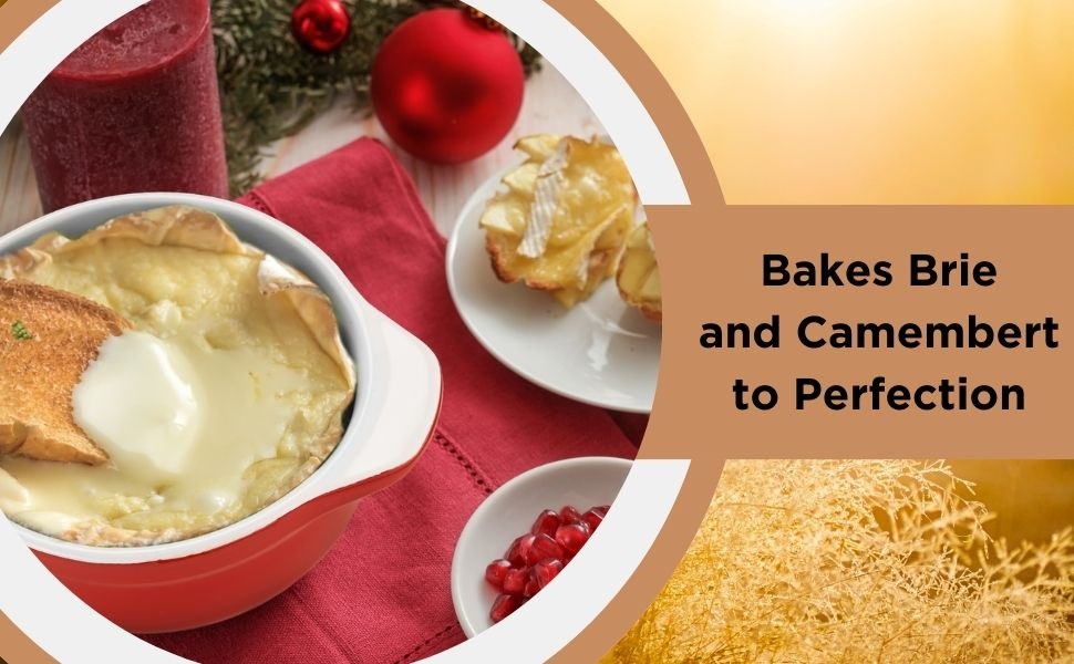 Amazon.com: Muldale Baked Brie Baker Baking Dish with Lid and Spreader - Camembert Baker in Red ...