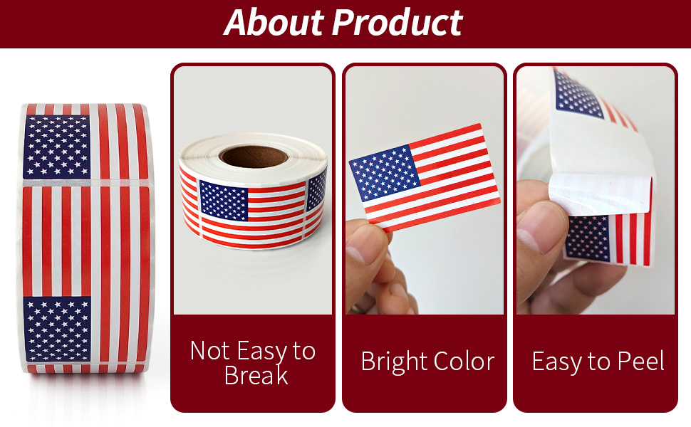 Amazon.com : American Flag Stickers Flag Labels, USA Flags Stickers Labels - 1.25" X 2.125" 500 ...