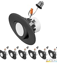 NUWATT 12 Pack 4 Inch MR16 Retrofit LED Recessed Lighting, 5CCT Selectable 2700K/3000K/3500K ...