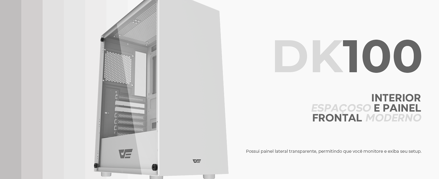 Gabinete Gamer Aigo DarkFlash DK100, Mid-Tower, Lateral de Vidro, Branco, DK100-WH | Amazon.com.br