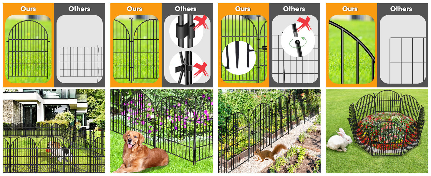 Amazon.com : ADAVIN Garden Fence Animal Barrier with Gate 32 in(H)×36 Ft(L) 16 Panels,Rustproof ...