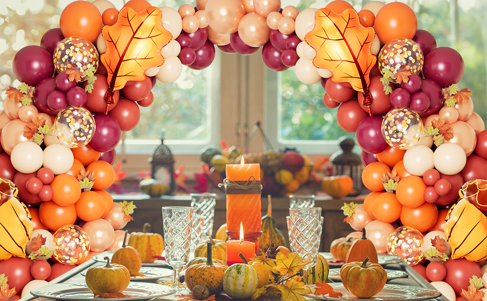 Amazon.com: DBKL 138pcs Fall Balloon Garland Arch Kit with Orange Dusty ...