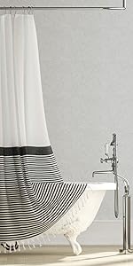 Amazon.com: Dynamene Stall Fabric Shower Curtain - 54x78 Inches Long Tufted Chenille Striped ...