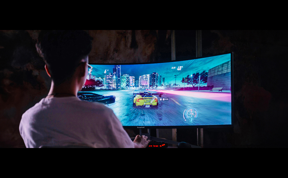 Gawfolk 34 inch ultrawide Curved Gaming Monitor, UWQHD 3440x1440, 1500R Curvature 165hz Refresh ...