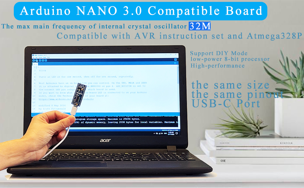 OSOYOO LGT-Nano Board for Arduino Nano V3.0 LGT8F328P Compatible with ...