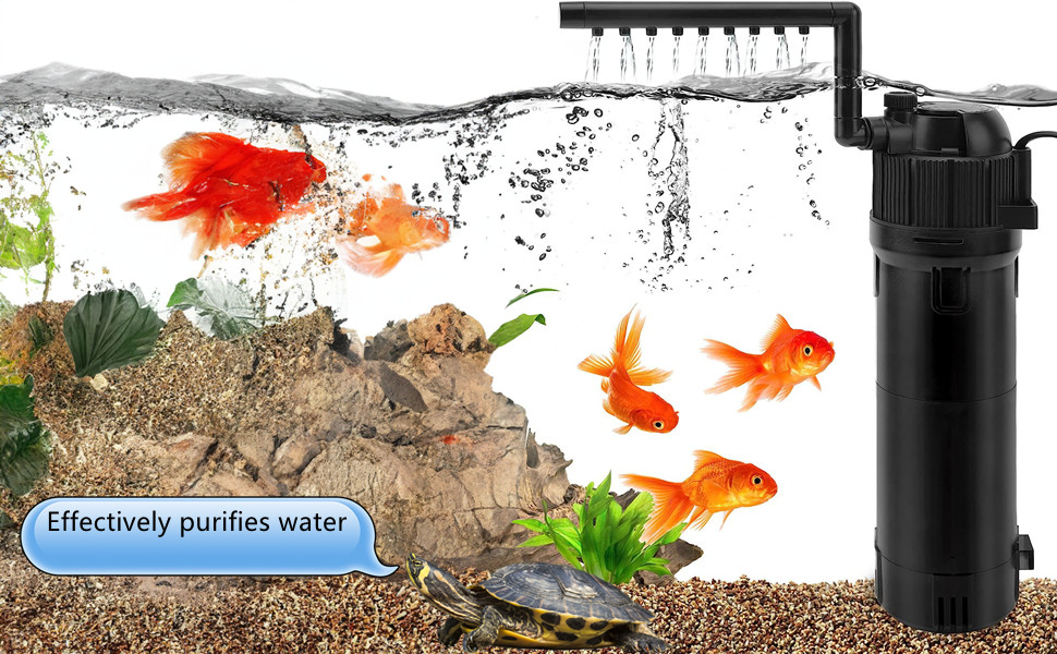 Internal Fish Tank Filter,5 in 1 Aquarium Filter with UV Steriliser,(Aeration/Rainfall,etc ...