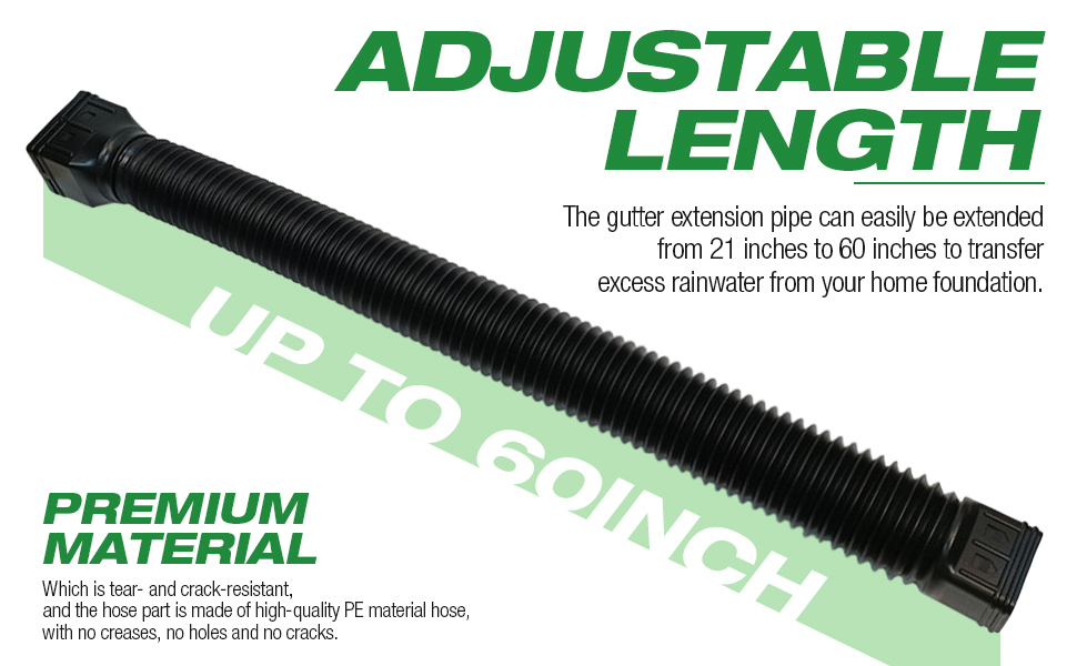 Amazon.com : Rain Gutter Downspout Extensions, 2Packs Flexible Drain ...