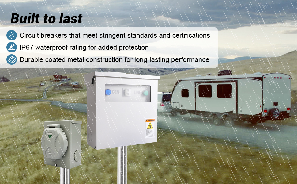 30Amp Transfer Switch Kit with Multiple 50A, 20A, 30A, 15A Circuit Breakers, Dual Power Manual ...