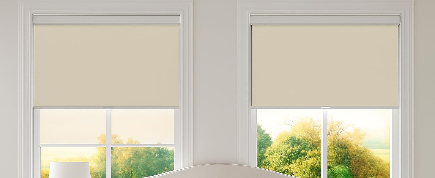 Amazon.com: SHADESLINE Cordless with Valance 100% Blackout Window Shades Pull Down Window Blinds ...