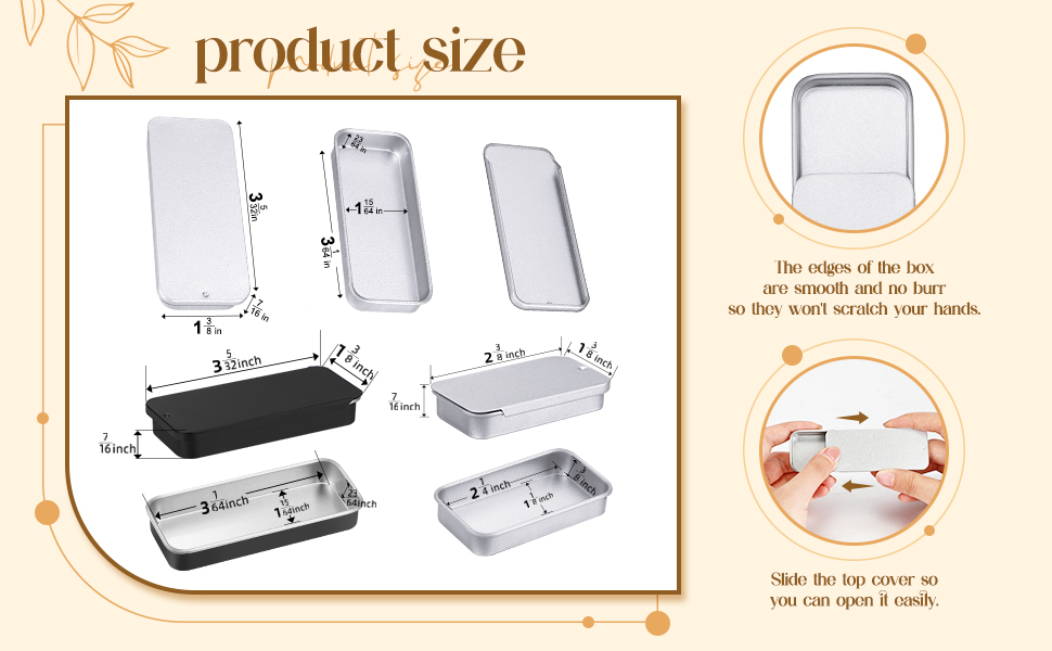 Amazon.com: Norme 40 Pcs Small Slide Top Tin Lip Balm with Lids Rectangular Metal Containers for ...