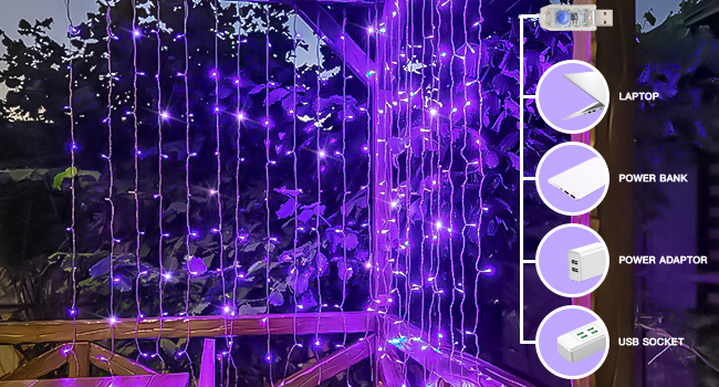 Amazon.com: suddus Christmas Curtain Lights Indoor, 200 Led USB Fairy ...