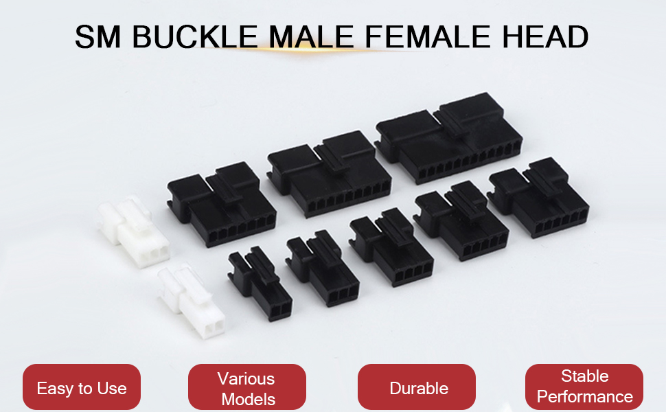 Amazon.com: Fielect 20Pairs 2.54mm 2 Pin Black Plastic Male Female -SM Housing Crimp Terminal ...