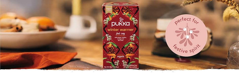 Pukka Herbs | Winter Warmer Organic Herbal Tea | Limited Edition | Ginger, Cinnamon, Clove ...