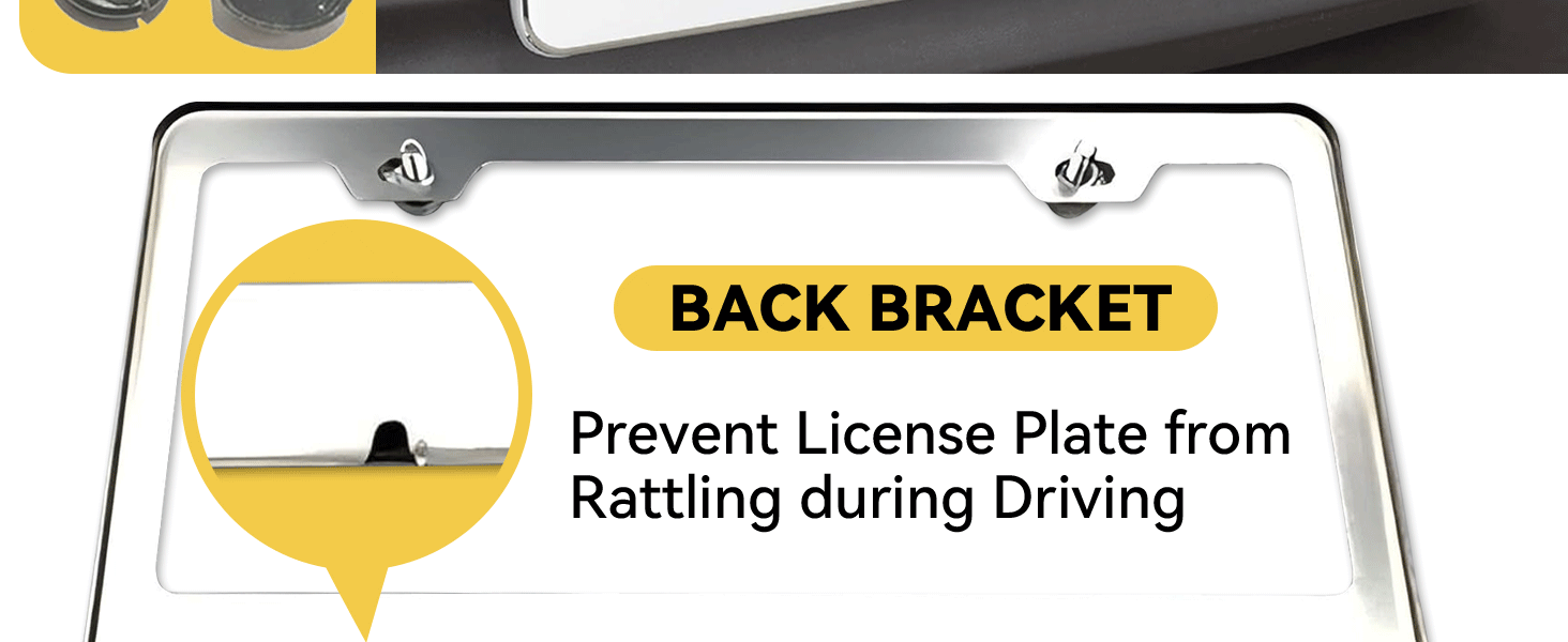 Amazon.com: Flamax Mirror Polished Heavy Duty Stainless Steel License Plate Frame with Chrome ...