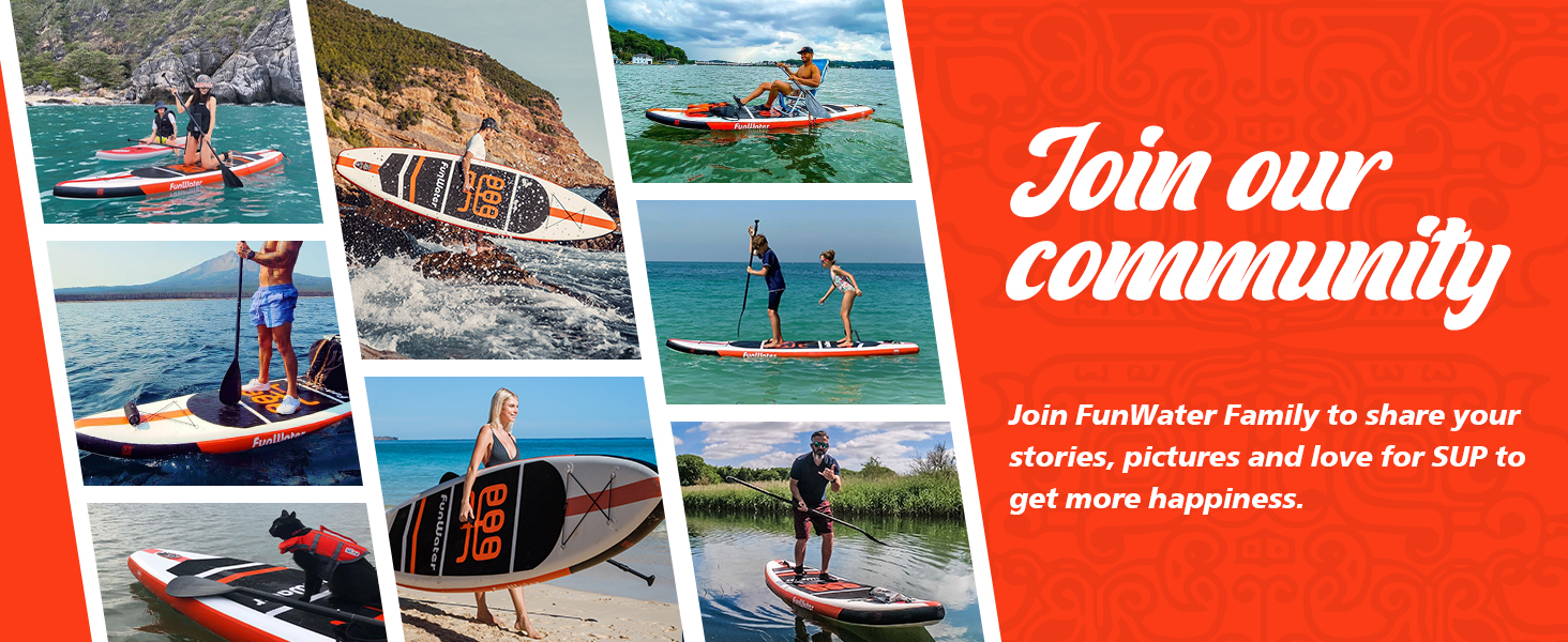 FunWater SUP Inflatable Stand Up Paddle Board 11'x33''x6'' Ultra-Light ...