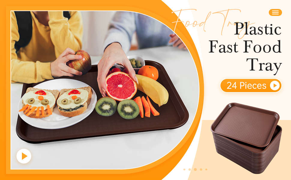 Amazon.com: Mifoci 24 Pcs Fast Food Tray Bulk Plastic Serving Tray 14 x ...