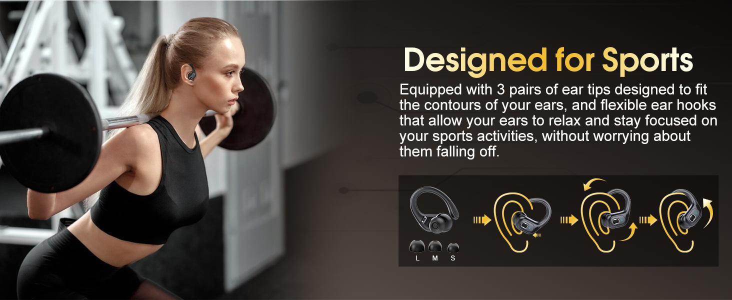 Aptkdoe Wireless Earbuds, 75H Bluetooth 5.3 Headphones with ENC Noise ...