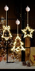 Amazon.com: LYUBASA [Timer] 3Pcs Christmas Window Lights Decorations ...