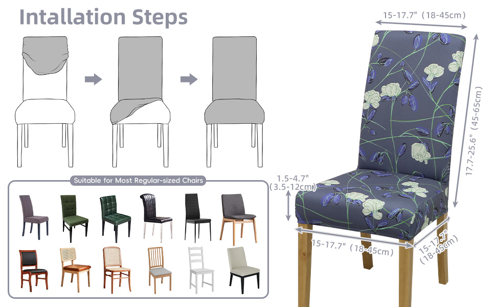 Amazon.com: Dining Chair Covers,Dining Room Chair Covers Set of 6 ...