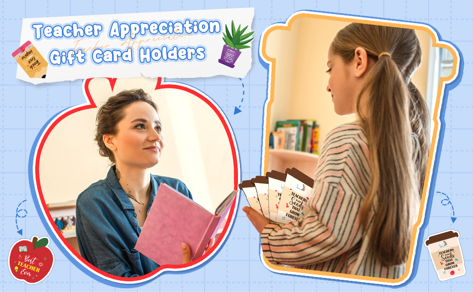 Amazon.com: ReliThick 24 Pcs Pencil Gift Card Holder for Teacher ...