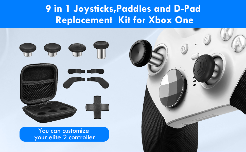 Complete Component Pack for Xbox Elite Controller Series 2-Accessories Includes 4 Thumbsticks, 4 ...