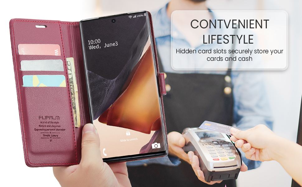 Amazon.com: FLIPALM for Samsung Galaxy Note 20 Ultra 5G Wallet Case with RFID Blocking Credit ...
