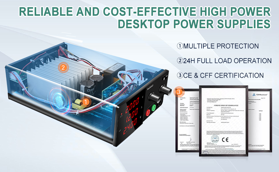 NICE-POWER DC Power Supply Variable, 60V 20A 1200W High-Power Bench ...