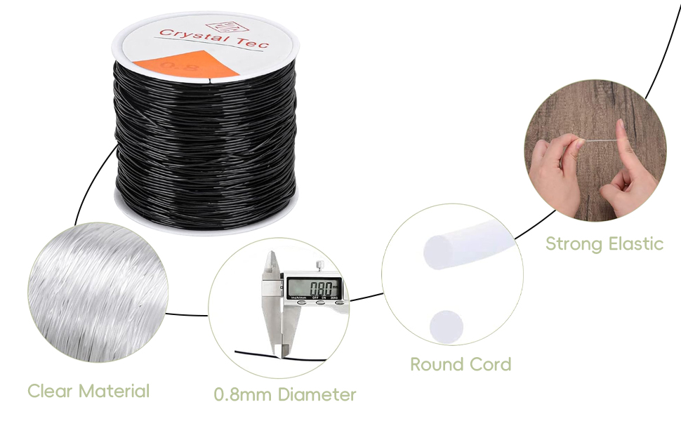 MOSNOW 3 Rolls Crystal String Stretch Line - 100m Elastic Cord for Bracelets, 0.8mm 1mm Beaded ...
