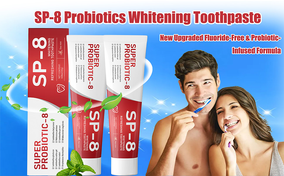 Amazon.com : SP8 Probiotics Whitening Toothpaste, SP8 New Upgraded Fluoride-Free & Probiotic ...