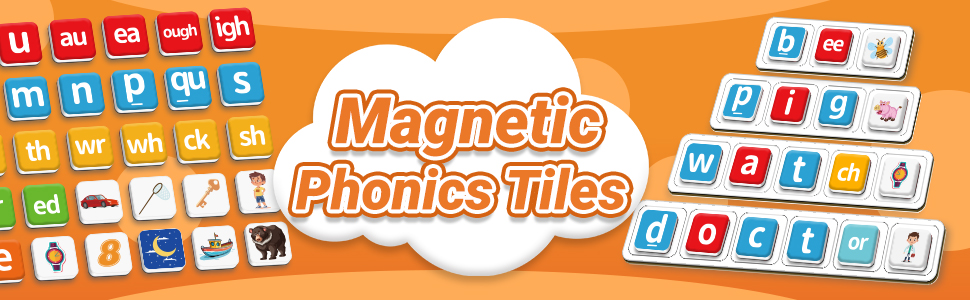 Amazon.com: Magnetic Letters Tiles, Phonics Letter Tiles with Magnet ...