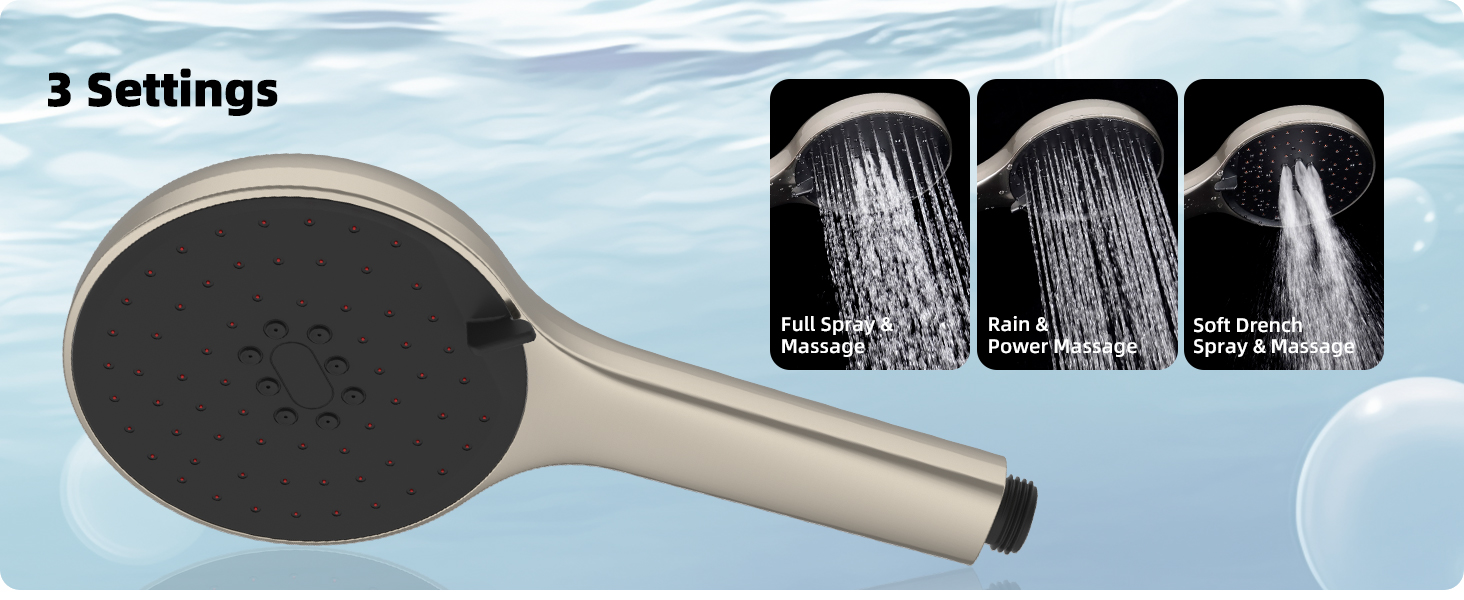 Hibbent Self-cleaning Shower Head, 10'' High Pressure Rain Shower Head, Showerhead Combo ...