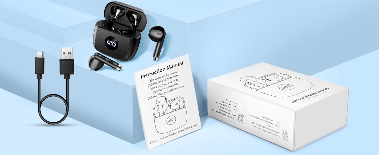 Bluetooth Kopfhörer, In Ear, Bluetooth 5.3, Kabellos mit HD Mikrofon ...