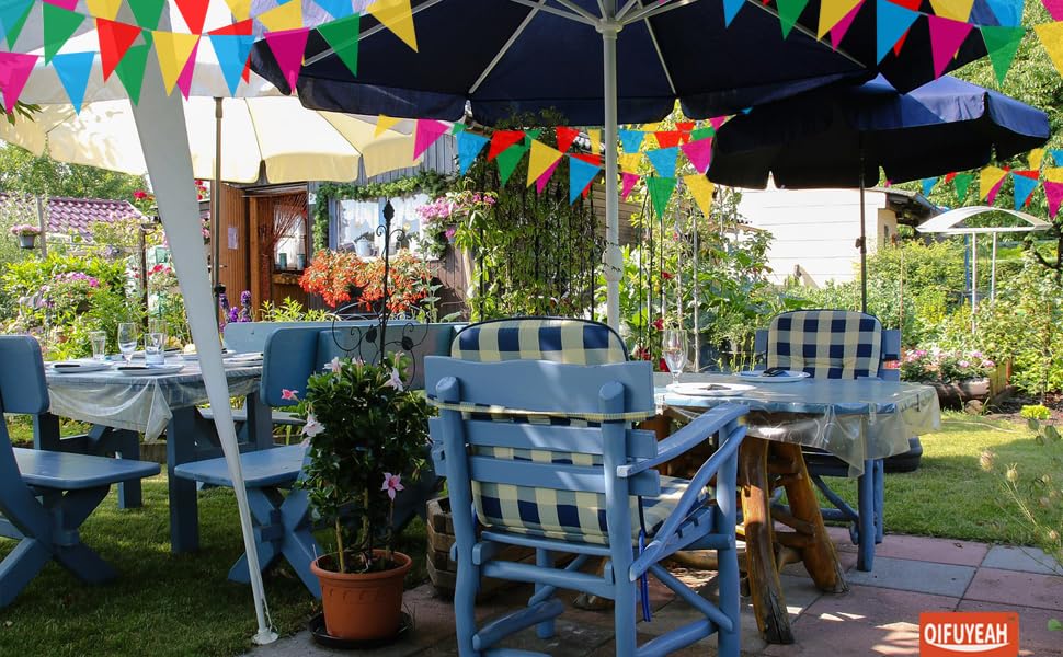 Amazon.com: Colorful Pennant Banner Flags Qifuyeah 300pcs Multicolor ...