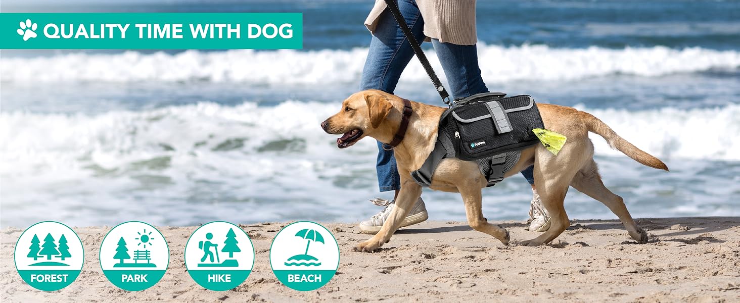Amazon.com : PetAmi Dog Backpack for Medium & Large Dogs, Saddle Bag for Dogs to Wear for Hiking ...