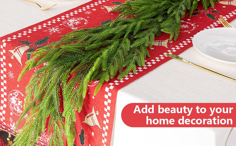 Amazon.com: Watayo 6 Ft Christmas Norfolk Pine Garland - Dense Real Touch Pine Greenery Garlands ...