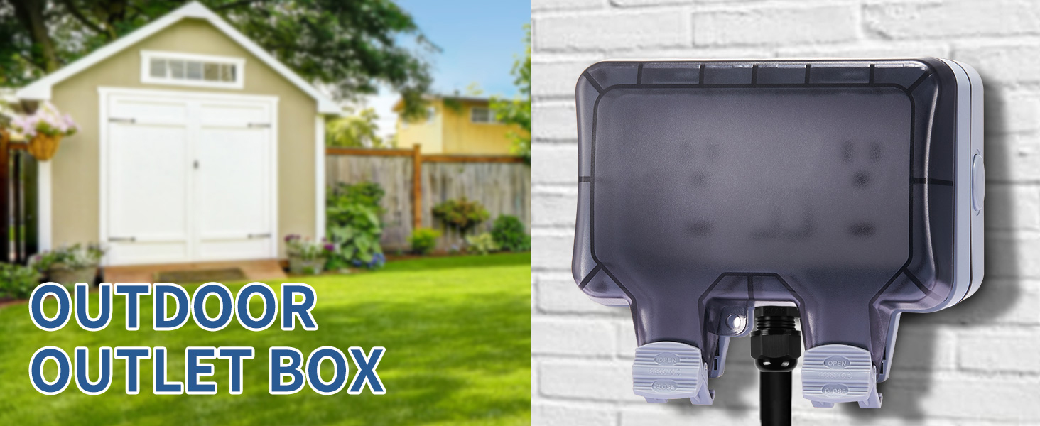 Amazon.com: Toptozl Outdoor Electrical Outlet Box with Switch & 10ft Extension Cord, NEMA 5-15R ...