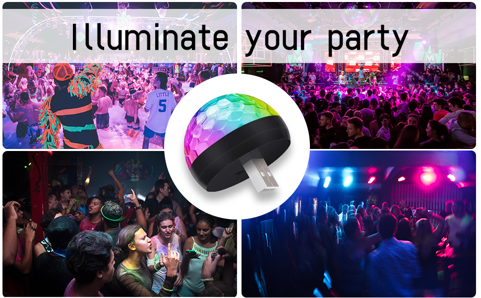 USB Mini Portable Party Lights, Disco Strobe Ball Party Lights, Stage Lighting Christmas ...